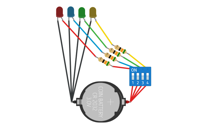 Circuit design Multi-Lightswitch | Tinkercad