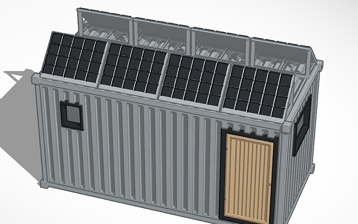 3d Design 6m Shipping Container Solar Plant Tinkercad