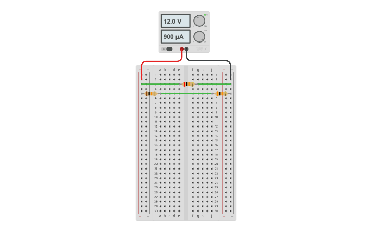 Circuit design Parallel bread board - Tinkercad