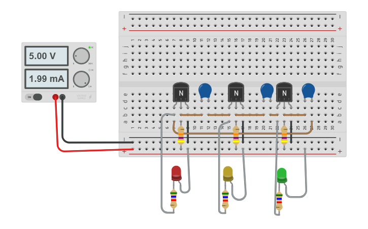 Circuit design led chaser - Tinkercad