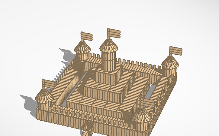 3D design Popsicle Stick Castle - Tinkercad