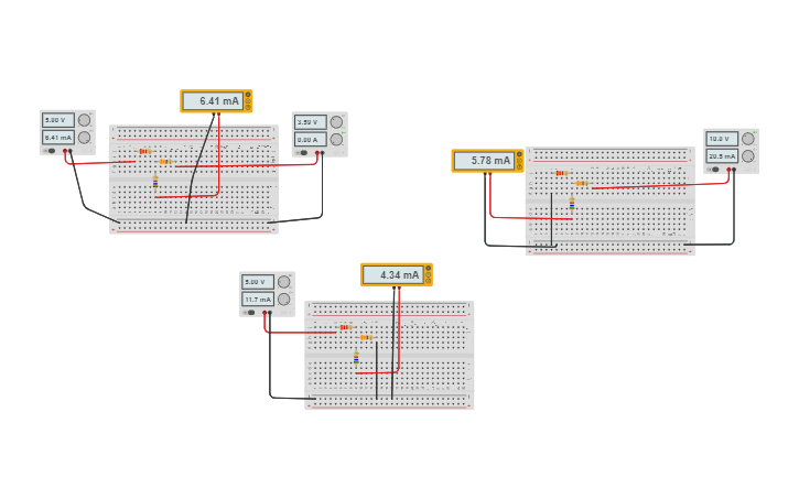 Circuit design Superposition Theorem - Tinkercad