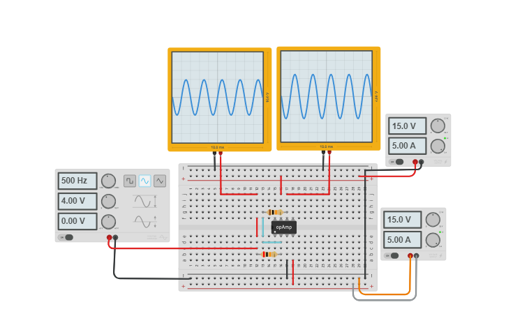 Circuit design Amplificador Inversor - Tinkercad