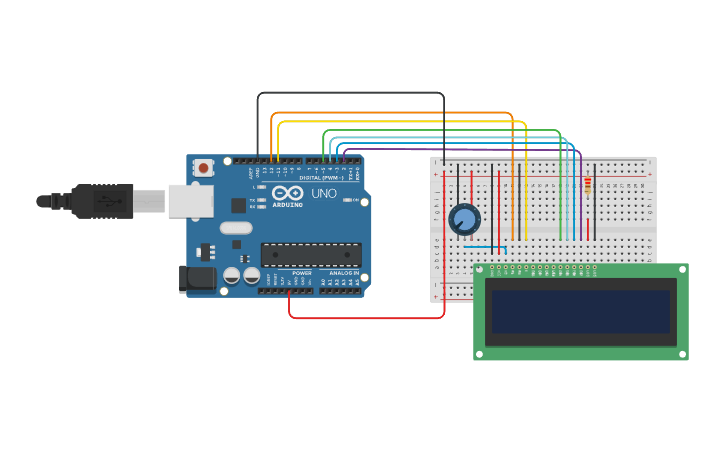 Circuit Design 19b Lcd 1602 Tinkercad
