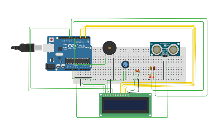Circuit design Copy of collision warning - Tinkercad
