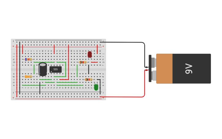 Circuit design SEMAFORO CON 555 - Tinkercad