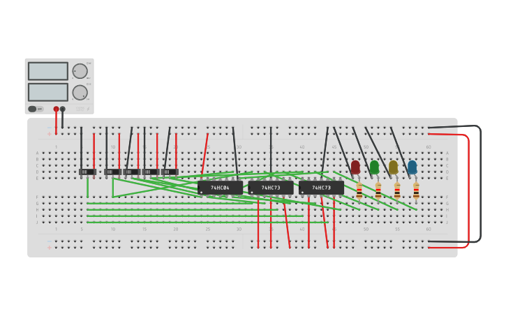 Circuit design parallel in parallel out | Tinkercad