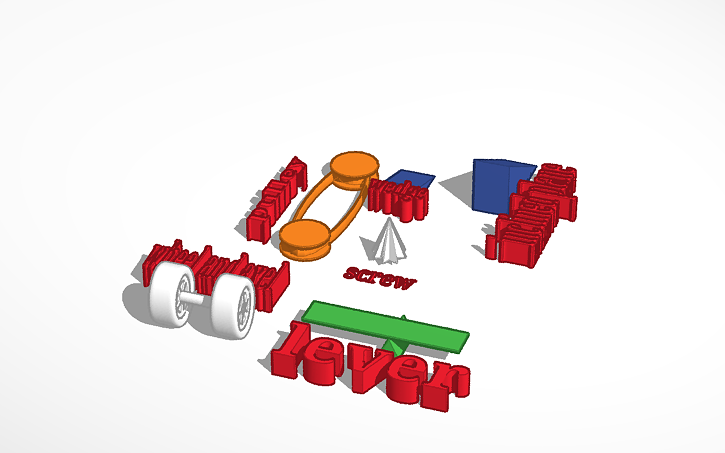 3D design 6 Simple Machines - Tinkercad