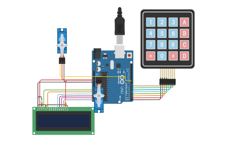 Circuit design Digital Keypad Security Doorlock | Tinkercad