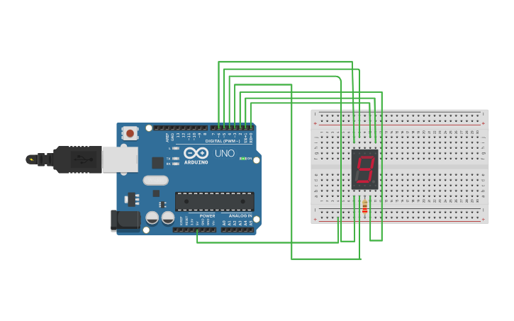 Circuit design SEVEN SEGMENT COUNTER up/down - Tinkercad