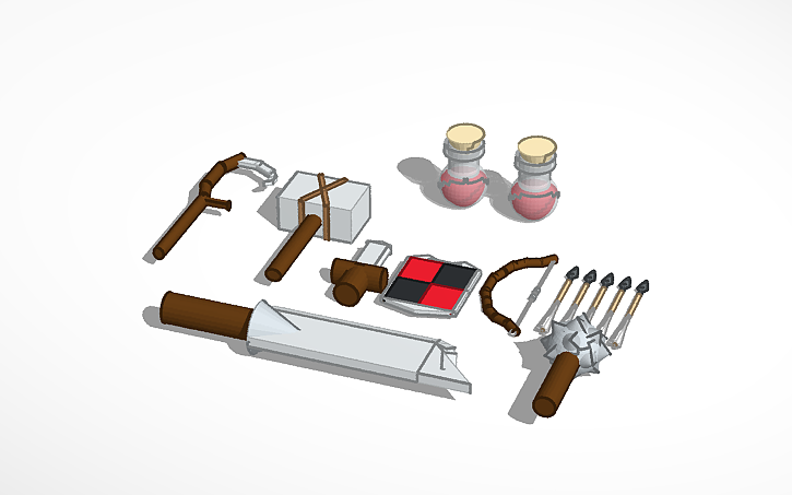 3D design Fantasy Basic Weaponry Kit | Tinkercad