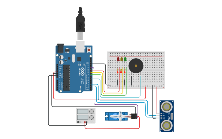 Circuit design Proyecto Final - Radar - Tinkercad