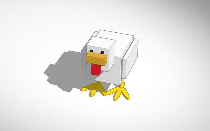 3D design Minecraft Chicken - Tinkercad