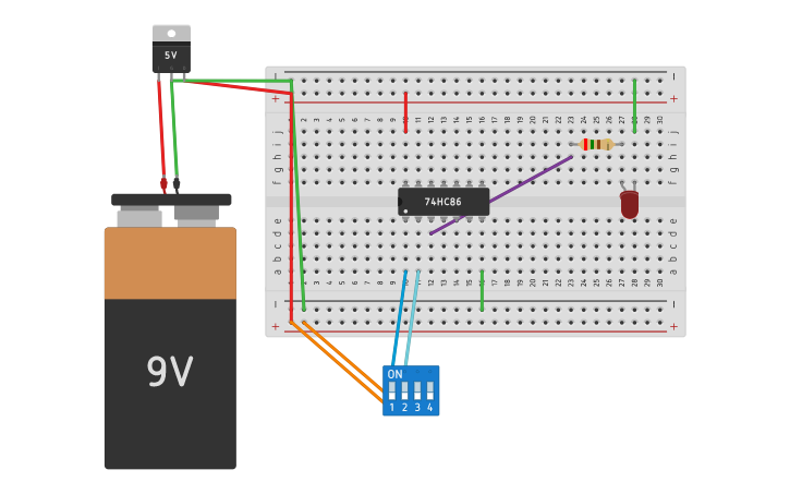 Circuit design Exp1.6 Basic EXOR Gate | Tinkercad