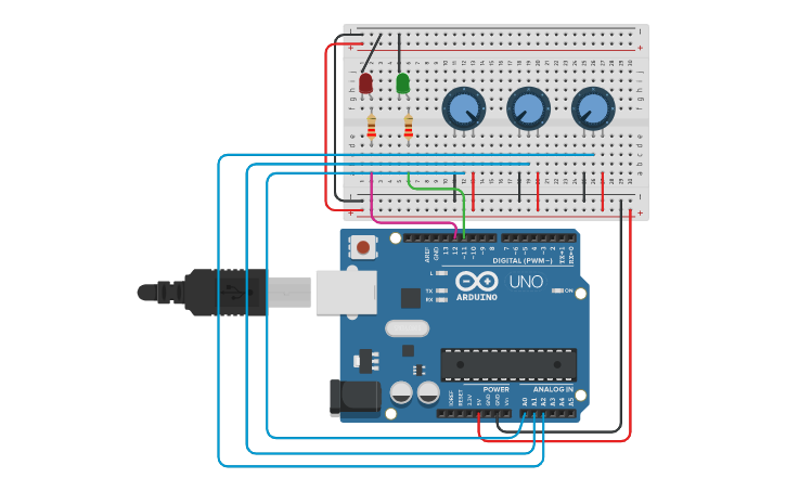 Circuit design Lógica combinacional: Ejercicio 4 - Tinkercad