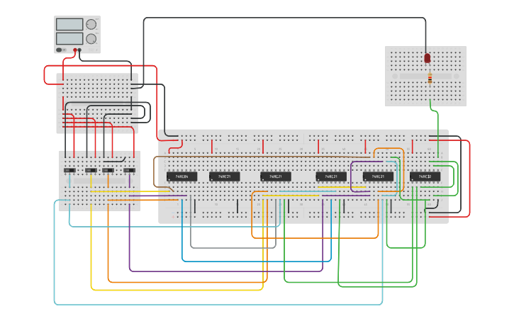Circuit design 3 8 decoder - Tinkercad
