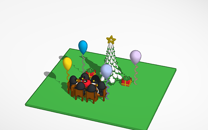 3D design new year party 2025 - Tinkercad
