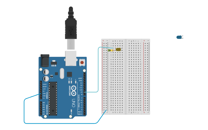 Circuit design Flashing Light - Tinkercad