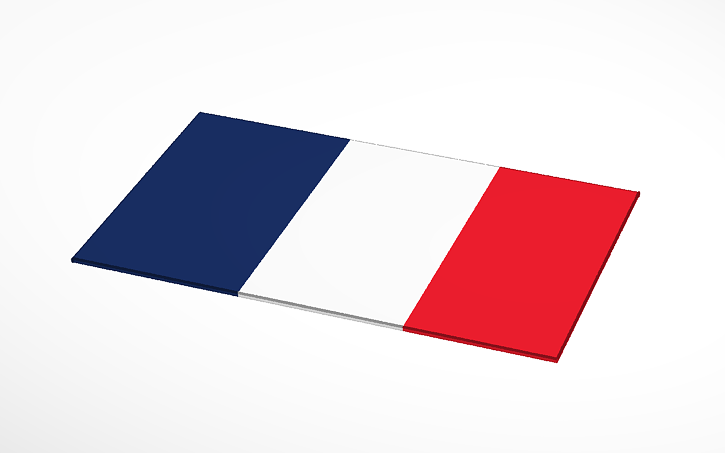 3D design French Flag - Tinkercad