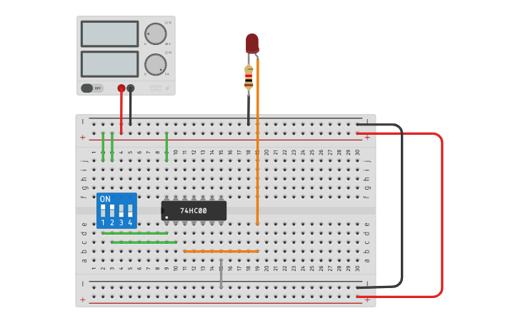 Circuit design Familiarization of NAND Gate | Tinkercad