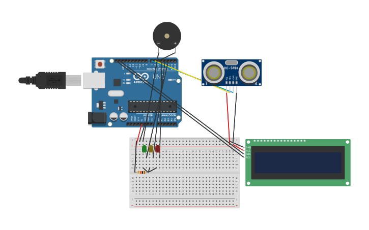 Circuit design Parkir - Tinkercad Circuit design Parkir - Tinkercad