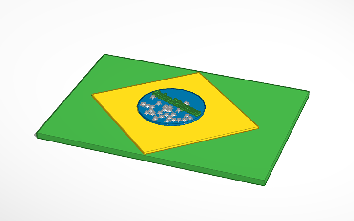 3D design Brazil Flag - Tinkercad