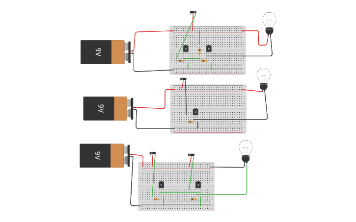Circuit design Compuertas Lógicas con transistores - Tinkercad