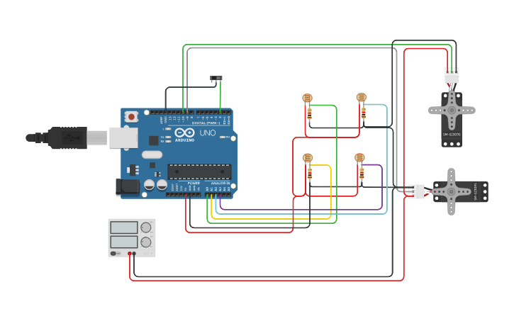 Circuit design Melhor Rastreador Solar Arduino - Tinkercad