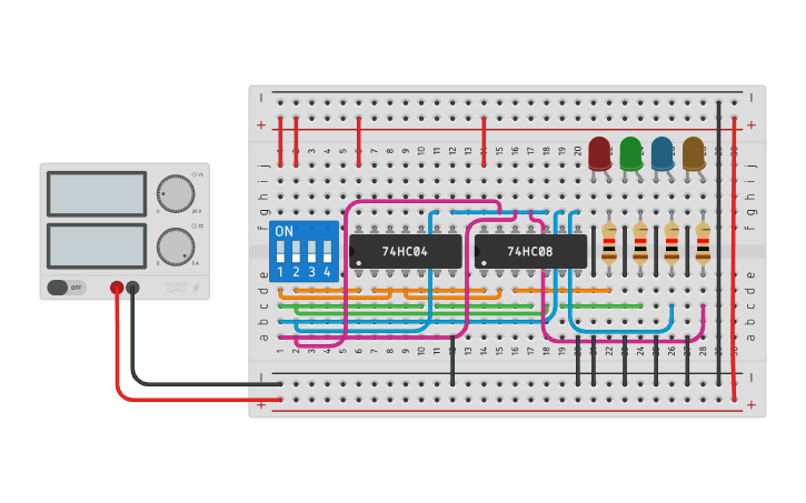 Circuit design demultiplexer - Tinkercad