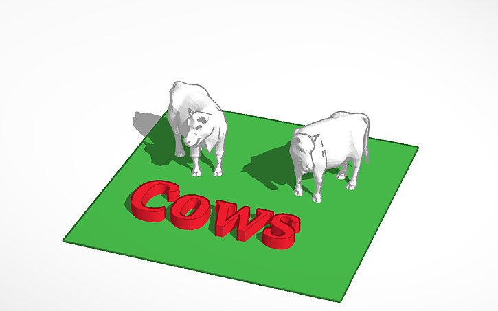 3D design Cows - Tinkercad
