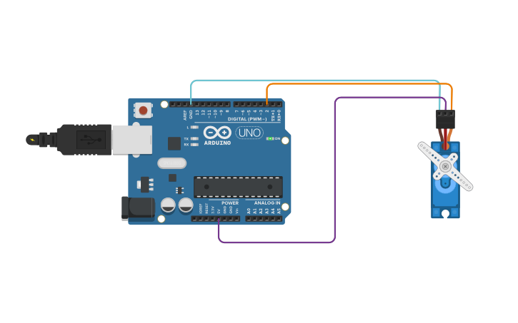 Circuit design Servo-Arduino - Tinkercad