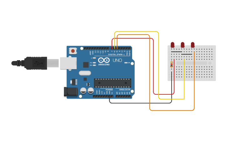 Circuit Design Serial Led Connection Tinkercad