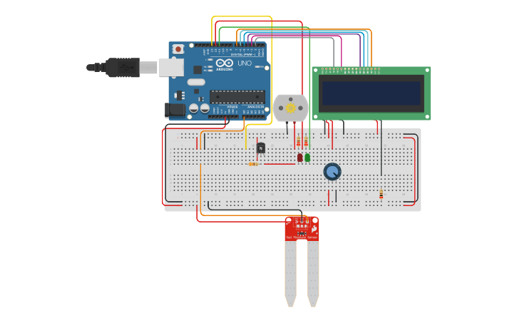 Circuit design Sensor de Humedad - Tinkercad