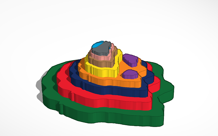 3D design Tophographic Map Model | Tinkercad