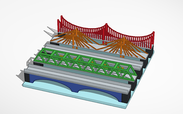 3D design Bridge types - Tinkercad
