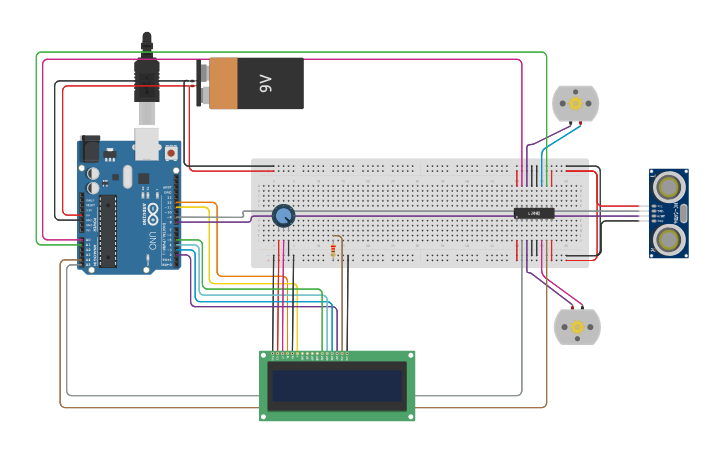 Circuit design Building Robot - Tinkercad
