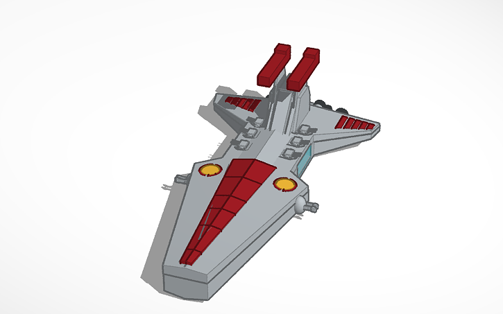 3D design Detailed Jedi cruiser with army inside | Tinkercad