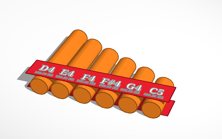 3D design Pan Flute - Tinkercad