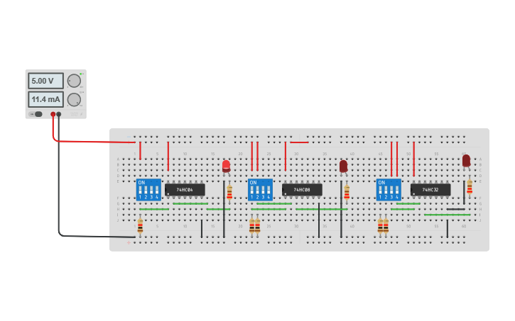 Circuit design Lab1 ลอจิก - Tinkercad