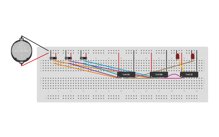 Circuit design Full Adder - Tinkercad
