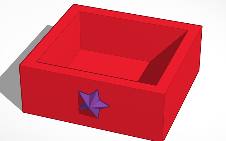 3D design Lidless box with star | Tinkercad