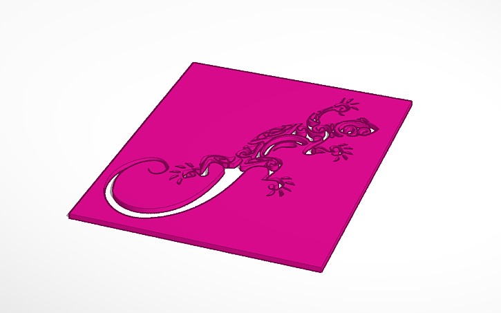 3D design lizard stencil - Tinkercad