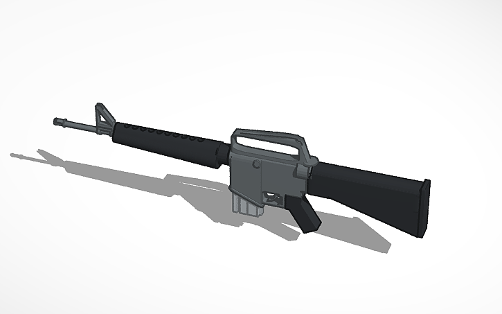 3D design remake of Colt M16A1 with loaded mag and bullets - Tinkercad