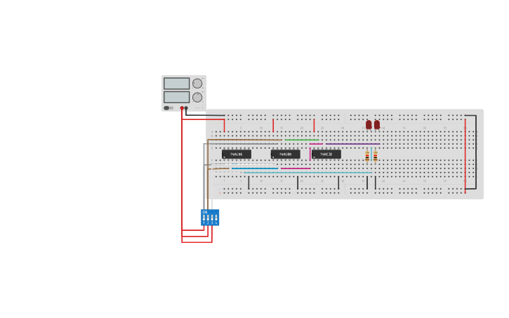 Circuit design FULL ADDER - Tinkercad