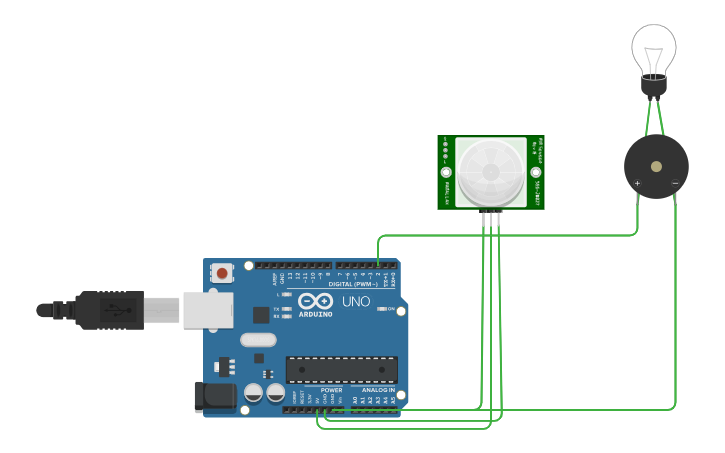 Circuit design motion sensor - Tinkercad