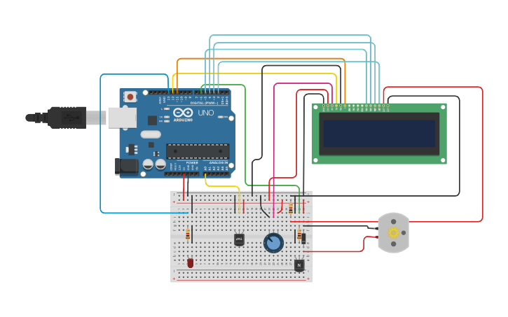 Circuit design Automatic Room Temperature Control System - Tinkercad