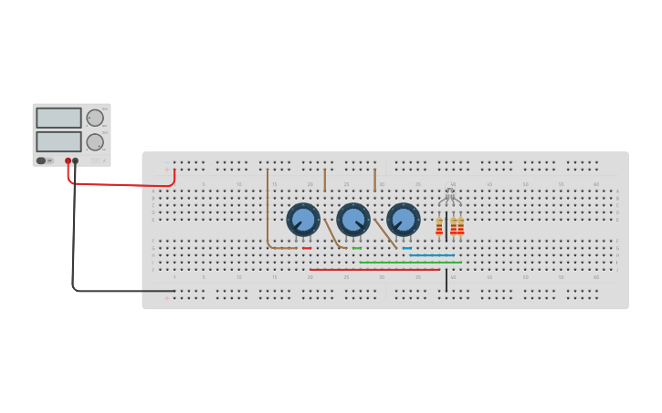 Circuit design Circuito de la led RGB | Tinkercad