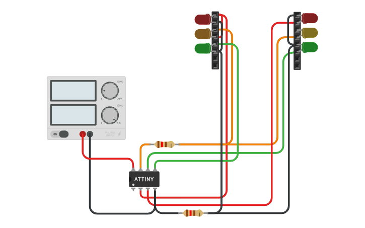 Circuit Design Feux Tricolore Avec Zakaria Chaouachi Tinkercad