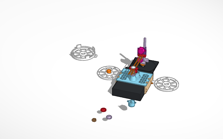 3D design Full CD ripper set w/ cd PLAYER - Tinkercad
