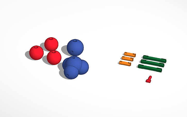 3D design Molècula NO3- nitrat - Tinkercad